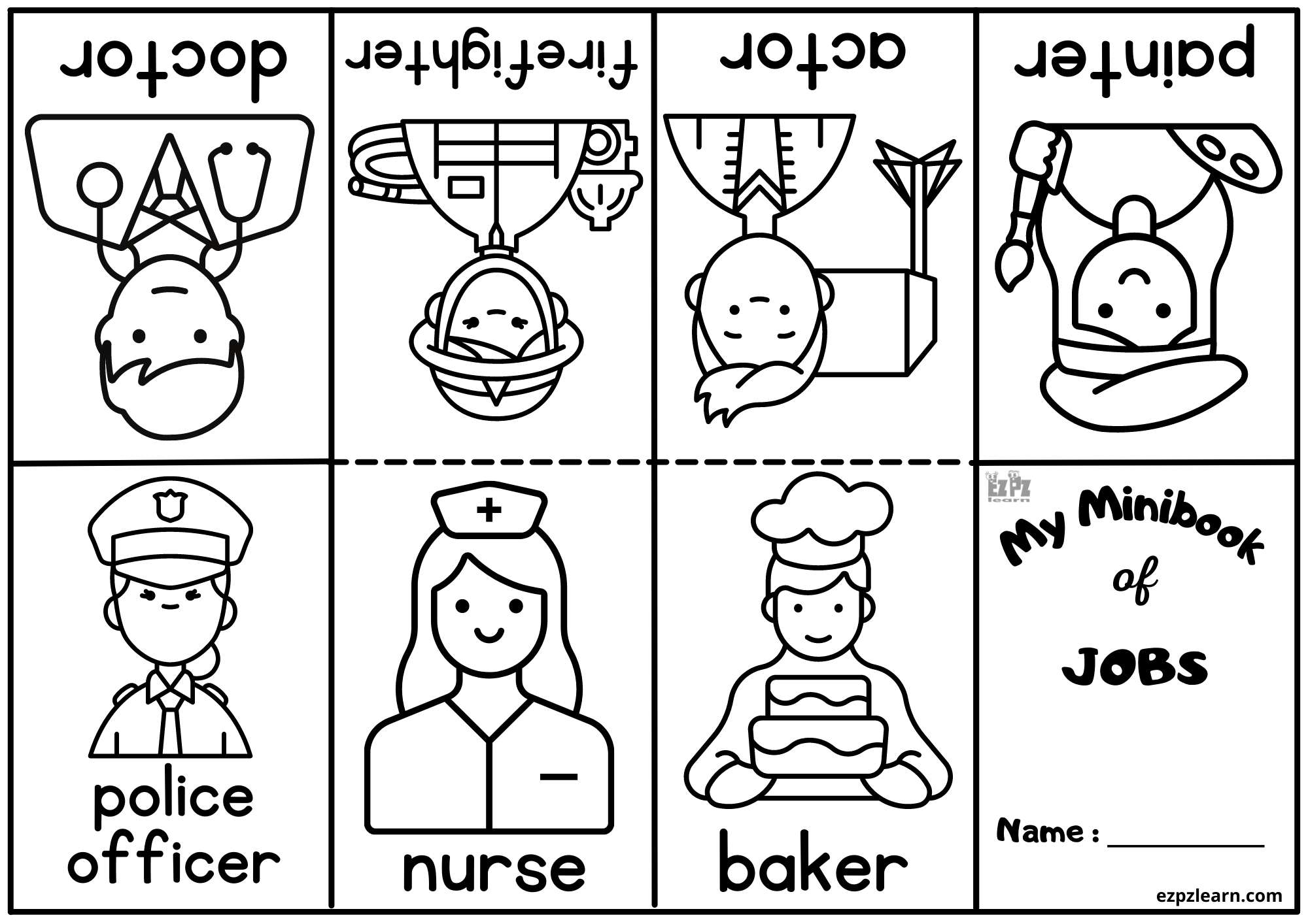 Mini Book Painter Actor Firefighter Doctor Police Nurse And Baker